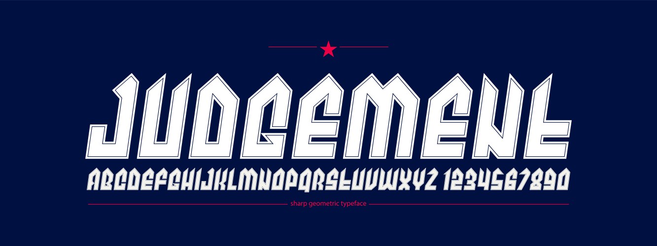 Sharp and bold display italic font for logo Vector Image