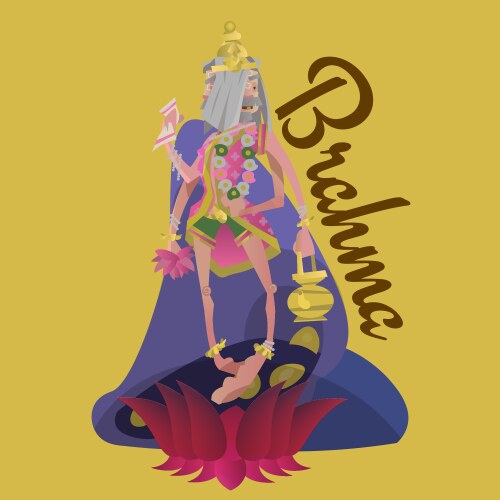 Cartoon brahma - creation god from hinduism Vector Image