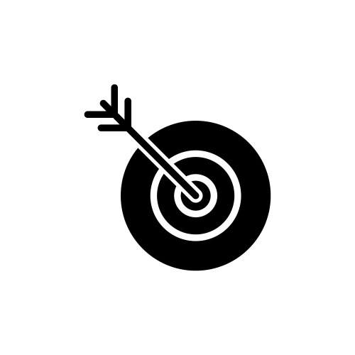 Bullseye icon set purpose aim goal or target Vector Image