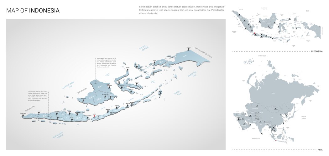 Isometric 3d indonesia map concept Royalty Free Vector Image