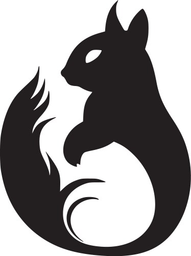 Squirrel - black and white isolated icon Vector Image