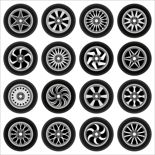 Truck wheels set Royalty Free Vector Image - VectorStock