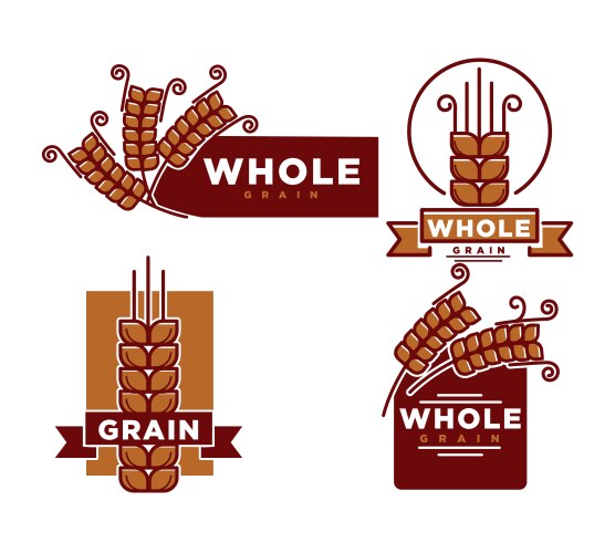 Hand drawn whole grain foods Royalty Free Vector Image