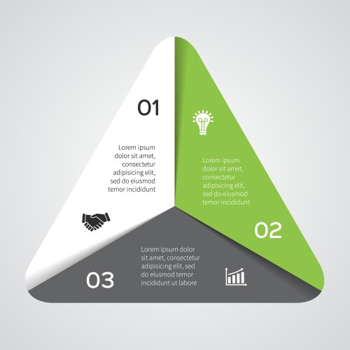 Triangle arrows infographic template for diagram Vector Image