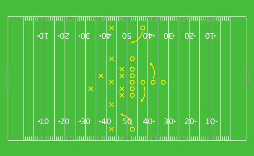 American football field with green stripes Vector Image