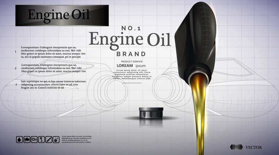 Bottle engine oil technical Royalty Free Vector Image