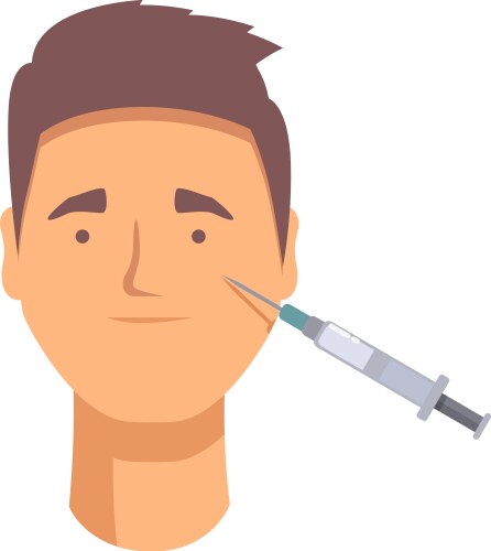 Face female injection icon cartoon Royalty Free Vector Image