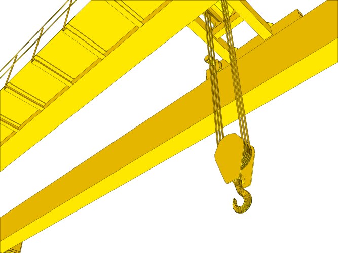 Overhead crane with bunching grab Royalty Free Vector Image