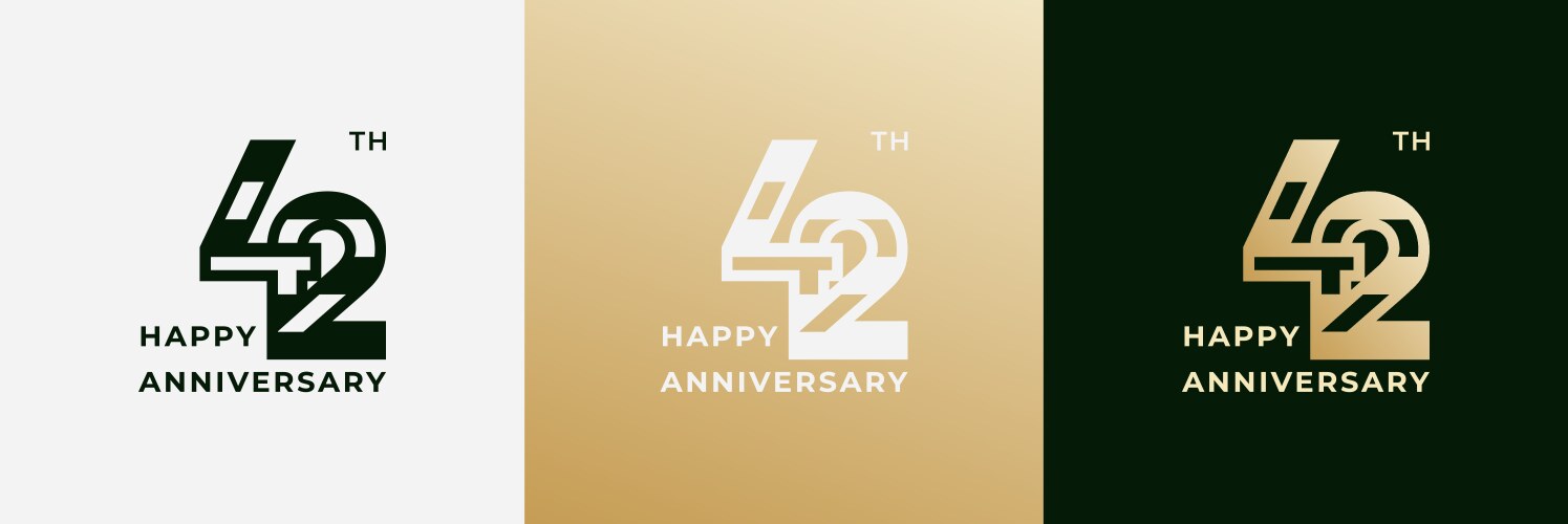 Logo 42th 42 years happy anniversary creative Vector Image