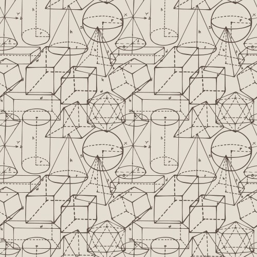 Math seamless pattern with formulas and sketches Vector Image