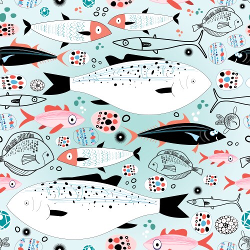 Marine fish background Royalty Free Vector Image