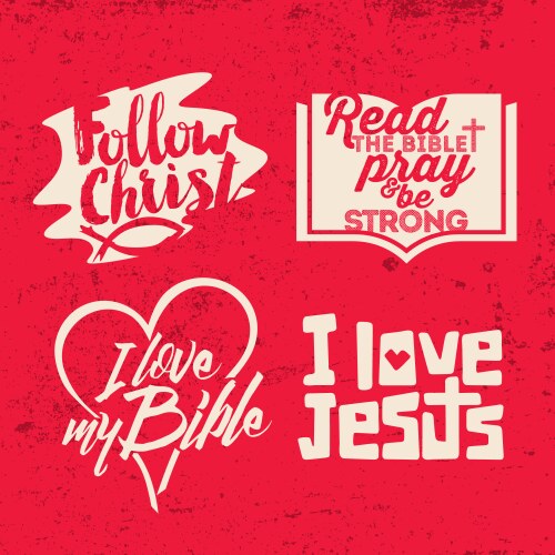 A set of christian and biblical logos Royalty Free Vector