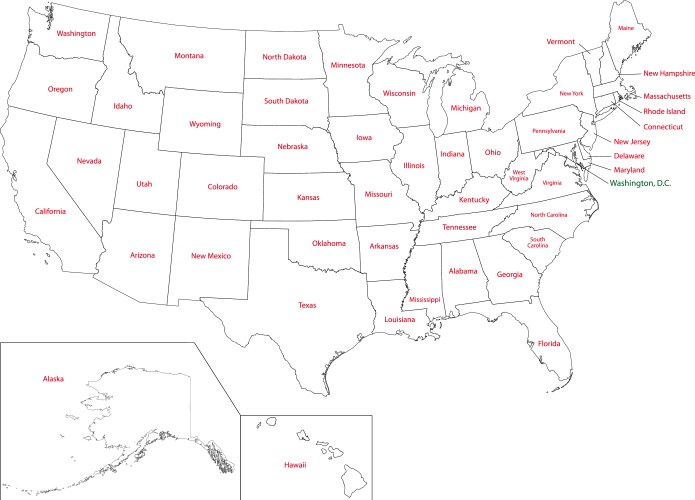 Usa ncaa division 1 football map Royalty Free Vector Image