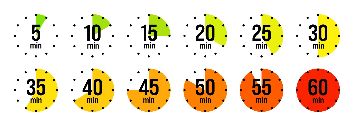 Simple stopwatch icons colorful chronometer time Vector Image
