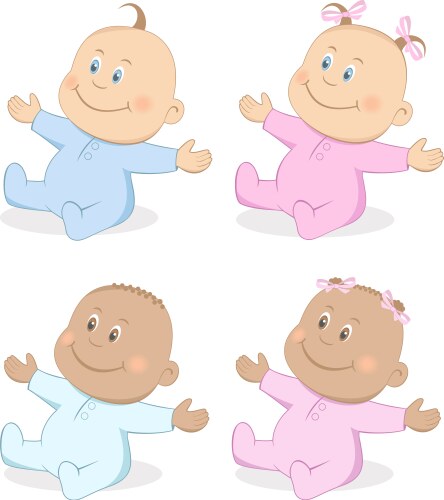 Babies walking Royalty Free Vector Image - VectorStock
