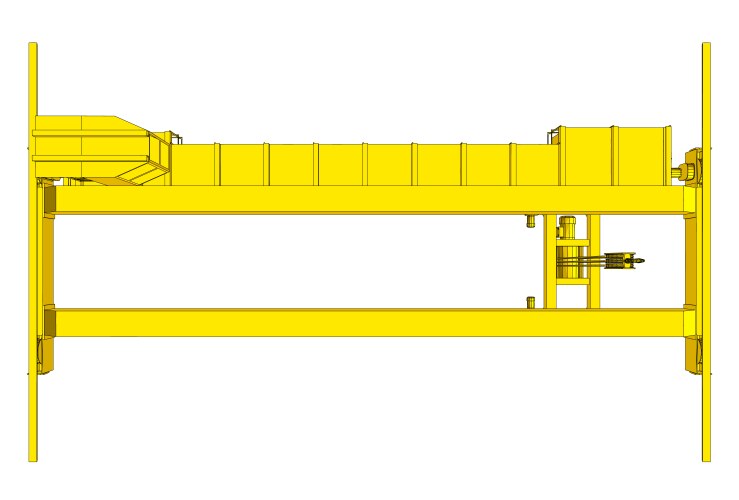 Overhead crane with bunching grab Royalty Free Vector Image