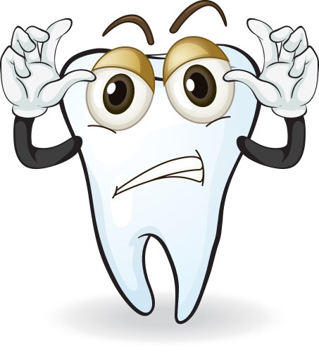 Cute tooth cartoon giving a thumb up Royalty Free Vector