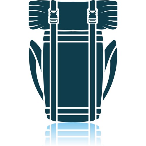 Backpack hiking bag glyph icon carry on baggage Vector Image