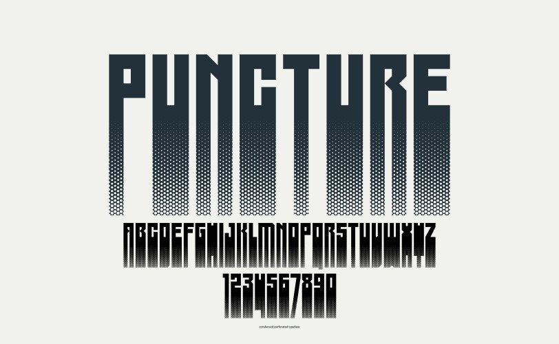 Halftone dotted futuristic cyberpunk font Vector Image