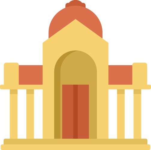 Parliament building with four columns supporting Vector Image
