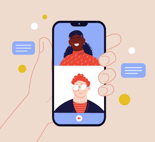 Incoming video call on smartphone Royalty Free Vector Image