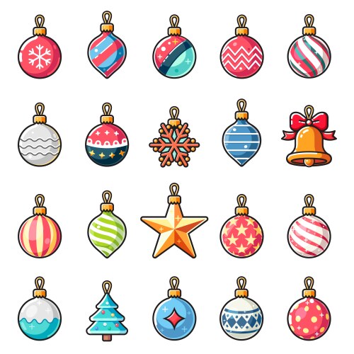 Christmas icons set Royalty Free Vector Image - VectorStock