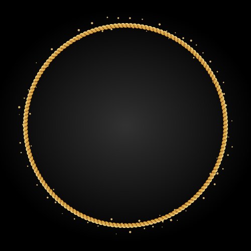 Gold twisted rope circle frame round border Vector Image