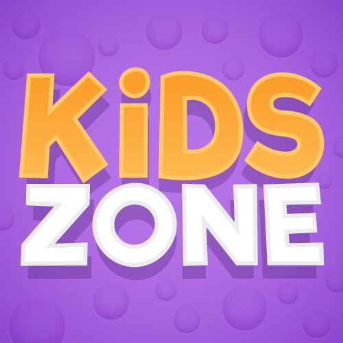 Kids zone banner child party playground area Vector Image