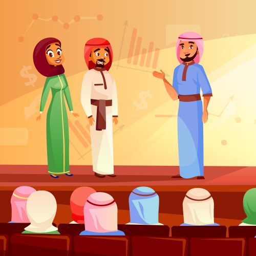 Cartoon arab family characters set Royalty Free Vector Image