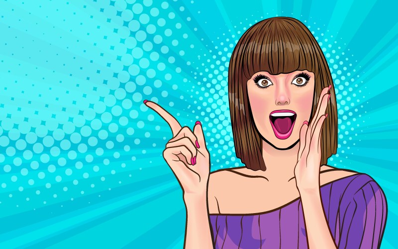 Surprised Omg Shocked Woman Royalty Free Vector Image
