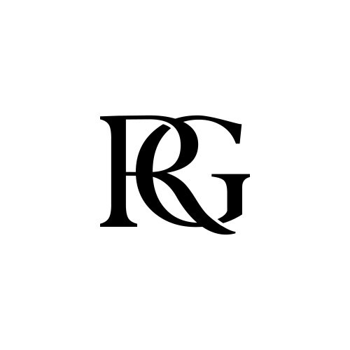 Modern and sophisticated rg letter initial logo Vector Image