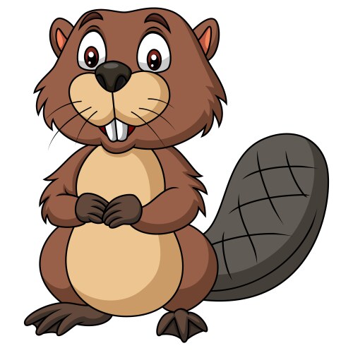 Cartoon beavers two Royalty Free Vector Image - VectorStock