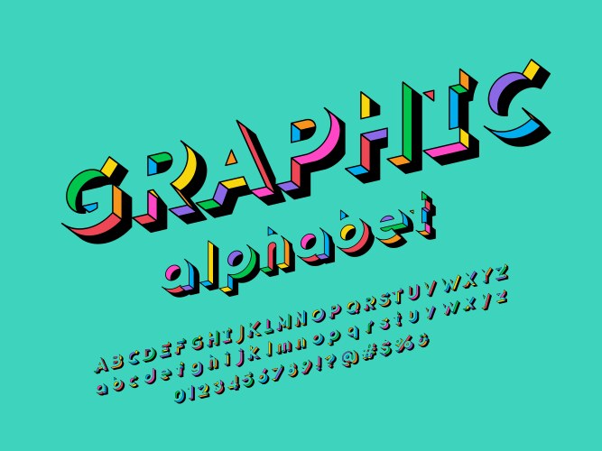 Color pencil font Royalty Free Vector Image - VectorStock