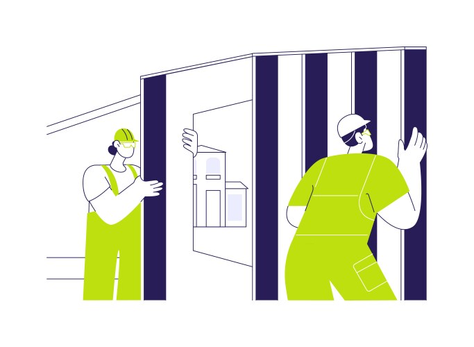 Building retaining walls abstract concept Vector Image