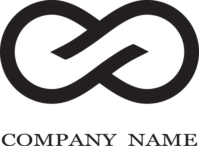 Black infinity symbol Royalty Free Vector Image