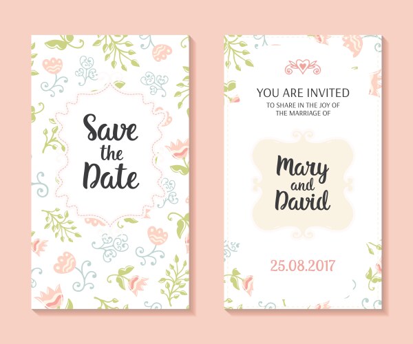 Template for wedding cards Royalty Free Vector Image