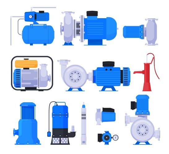 Water pump system aqua treatment electronic steel Vector Image