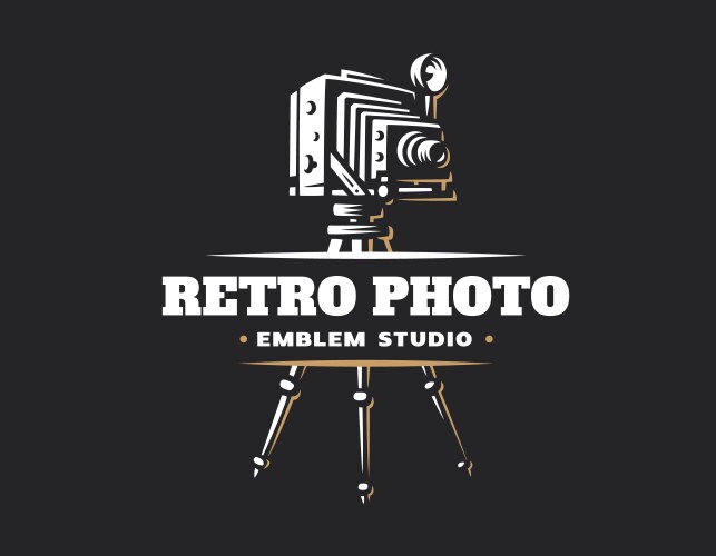 Photo camera logo - classic Royalty Free Vector Image