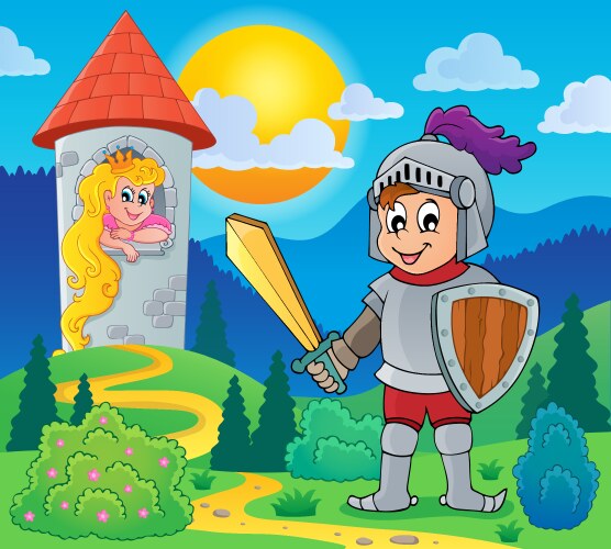 Cartoon knight boy Royalty Free Vector Image - VectorStock