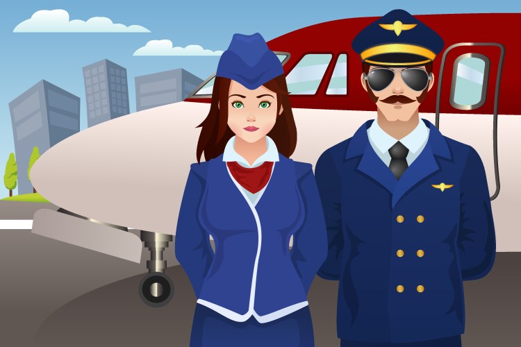 Flight Attendant Cartoon Vector Images (over 1,300)