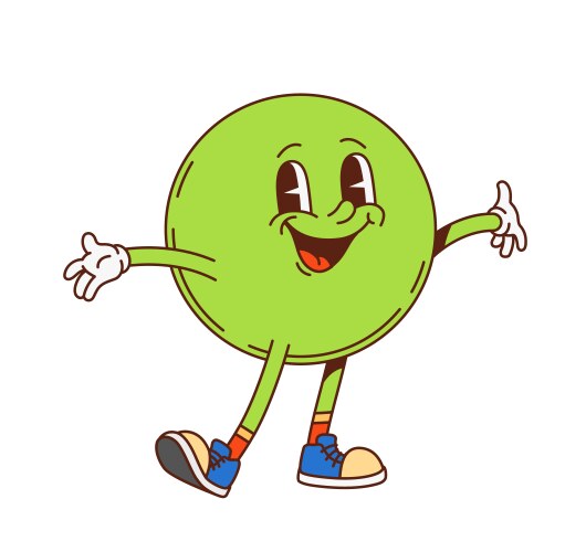 Groovy math arrow geometric figure character Vector Image