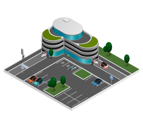 City constructor elements isometric concept Vector Image