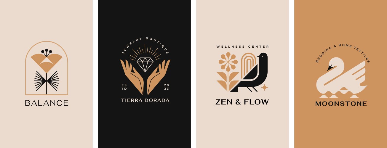 Minimalist modern logos collection geometrical Vector Image