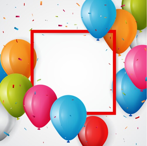 Birthday banner with bunting flags and confetti Vector Image