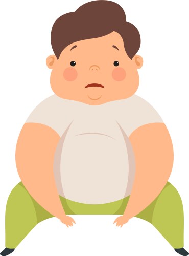 Cartoon cute overweight boy running Royalty Free Vector