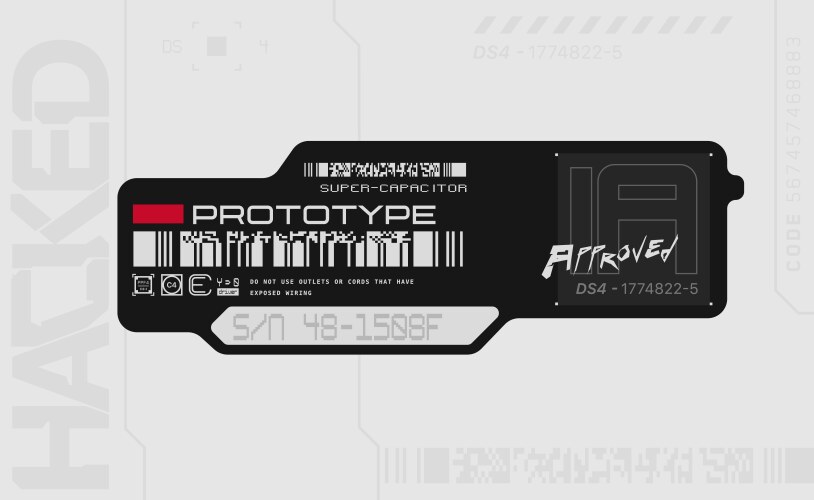 Cyberpunk decal sticker label Royalty Free Vector Image