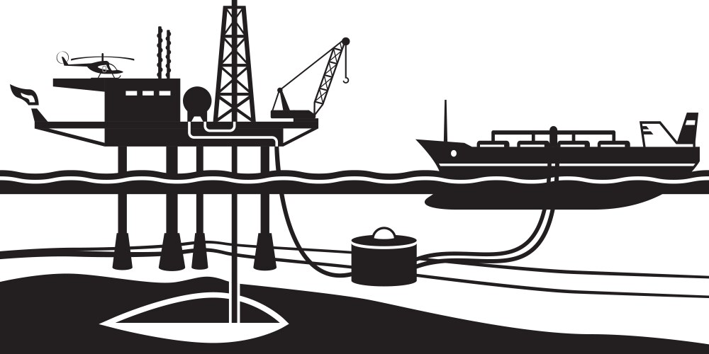 Oil drilling rig Royalty Free Vector Image - VectorStock