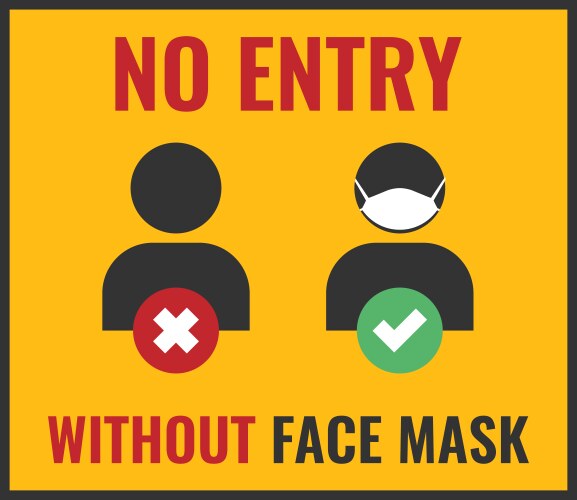No mask entry protect and prevent from Royalty Free Vector