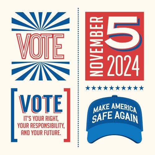 Usa election icon set Royalty Free Vector Image