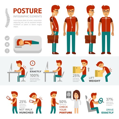 Set icon joint treatment arthritis scoliosis back Vector Image